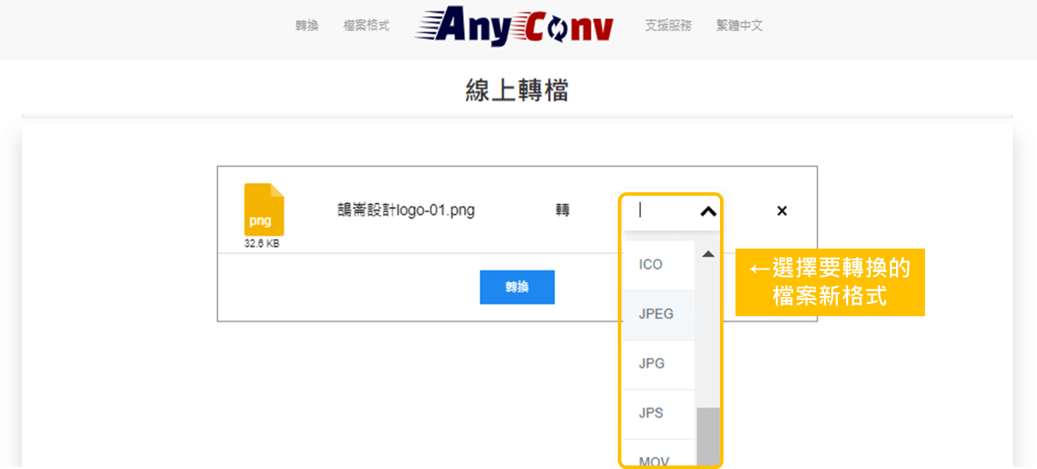 AnyConv 免費線上轉檔工具，支援圖片、文件、影片等近400種格式！
